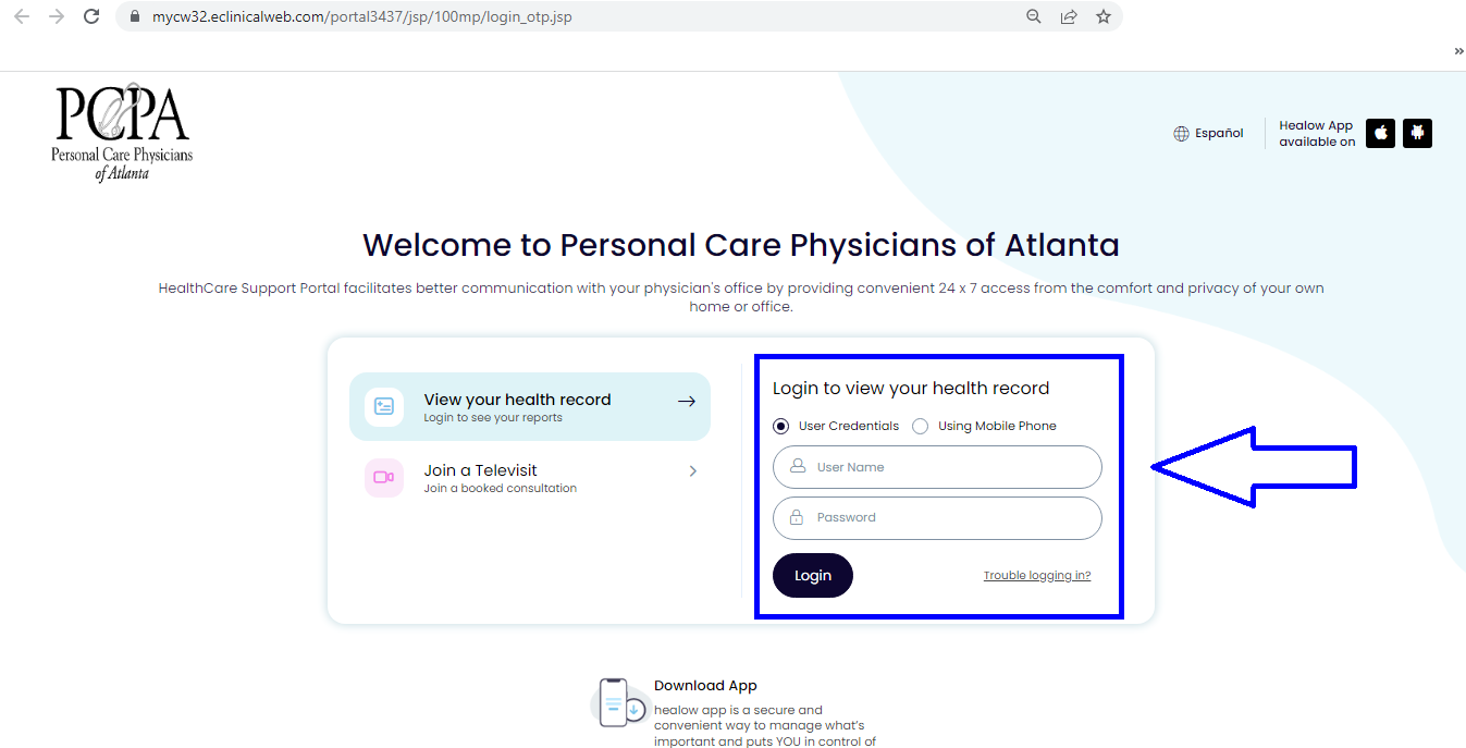 Primary Care Physicians of Atlanta Patient Portal Login - mycw32 ...