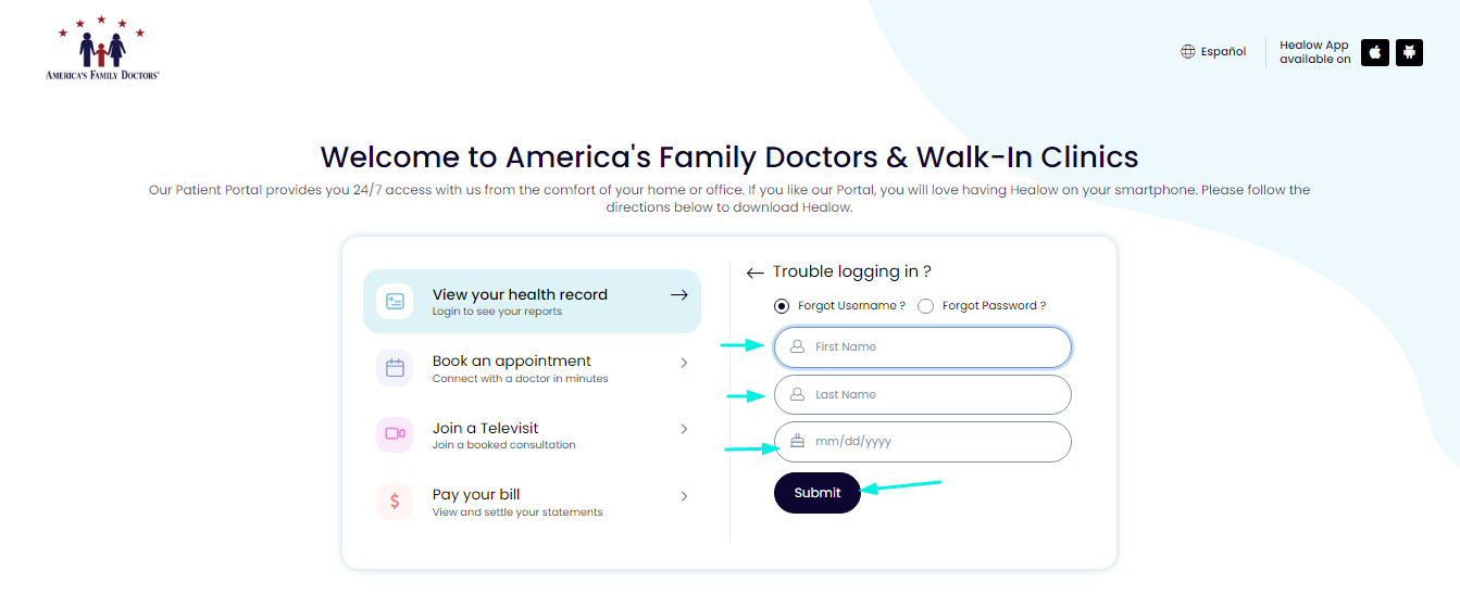 AFD Clinics Patient Portal Login @ afdclinics.com - Digital Patient Portal